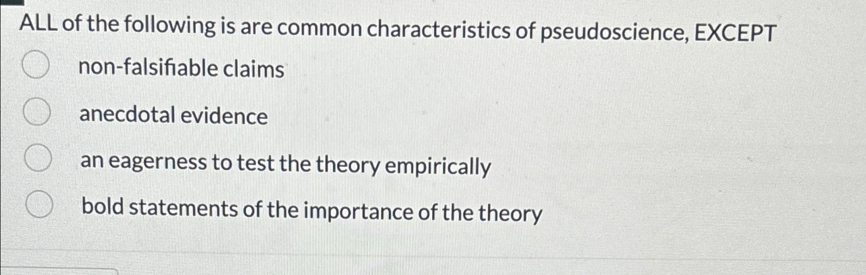 Solved ALL of the following is are common characteristics of | Chegg.com