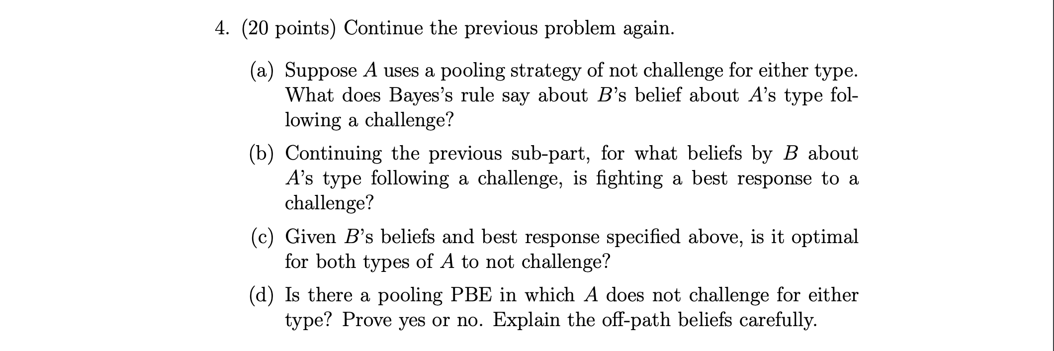 Solved (20 ﻿points) ﻿Continue the previous problem again.(a) | Chegg.com