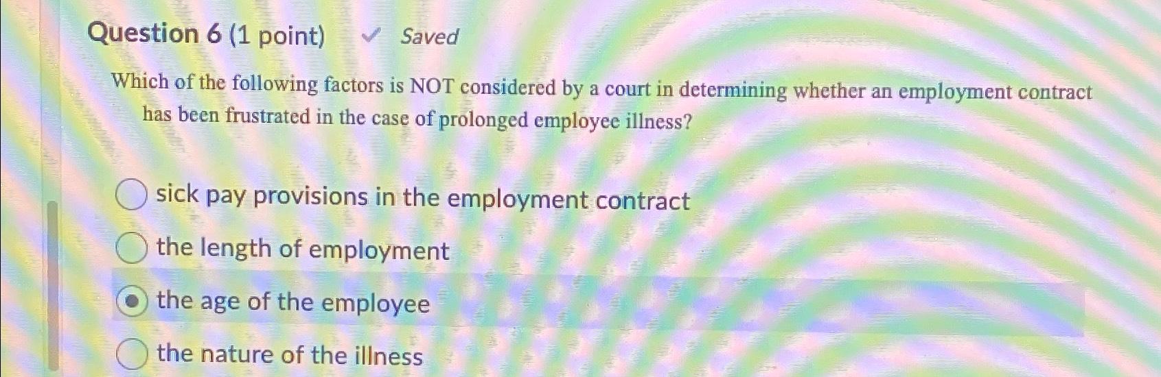 Solved Question 6 (1 ﻿point) ﻿SavedWhich of the following | Chegg.com