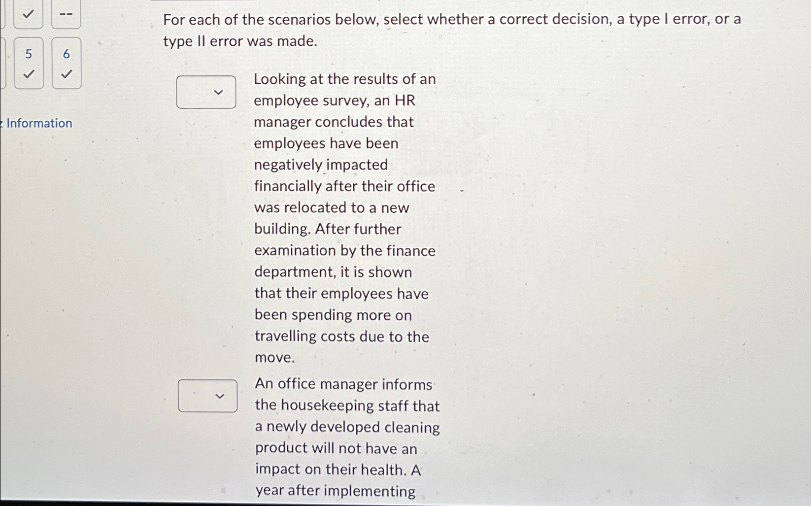 Solved For each of the scenarios below, select whether a | Chegg.com
