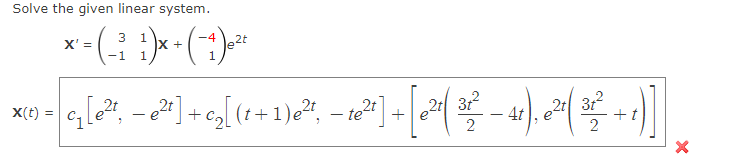 Solved Solve the given linear | Chegg.com