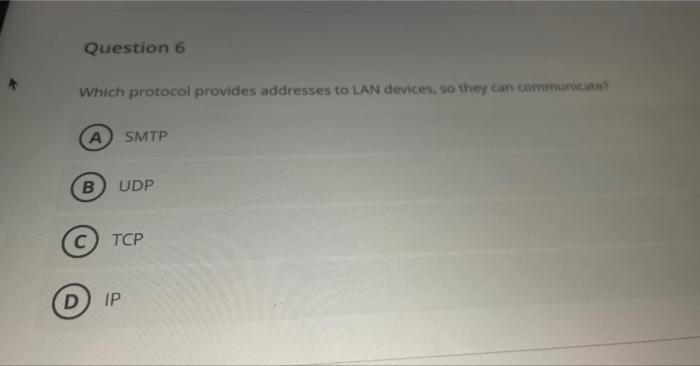 Solved Which protocol provides addresses to LAN devices, so | Chegg.com