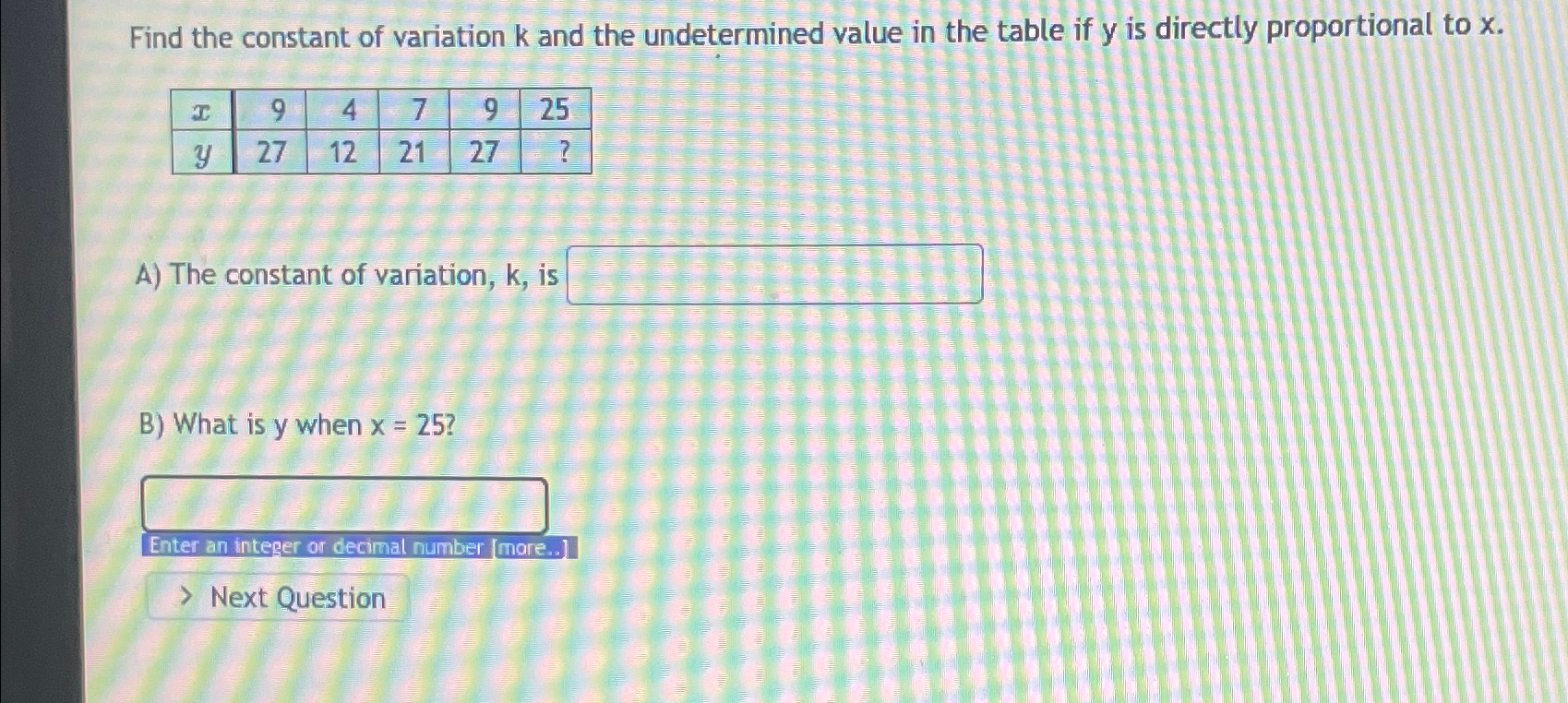 Solved Find the constant of variation k ﻿and the | Chegg.com