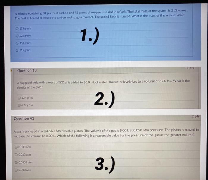 Solved Ambiture containing 50 grams of carbon and 75 grams | Chegg.com