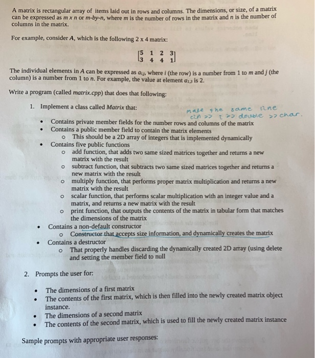 Solved A matrix is rectangular array of items laid out in | Chegg.com