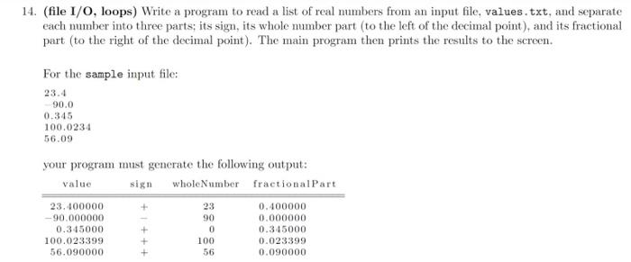 Solved 4. (file I/O, loops) Write a program to read a list | Chegg.com