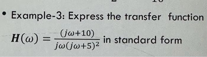 Solved - Example-3: Express the transfer function | Chegg.com