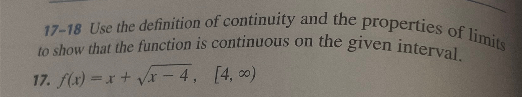 Solved 17-18 ﻿Use the definition of continuity and the | Chegg.com