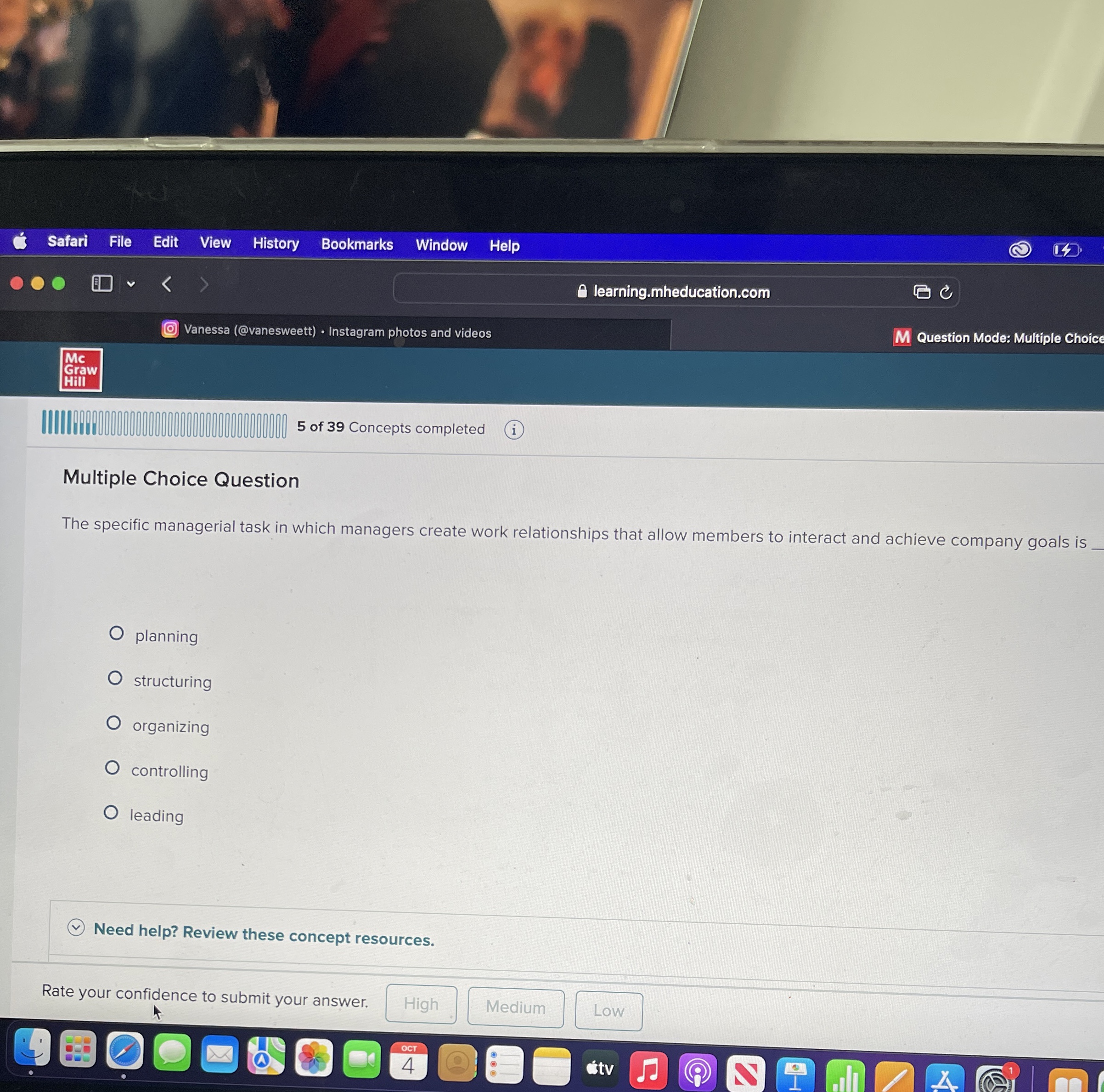 Solved Multiple Choice QuestionThe specific managerial task | Chegg.com