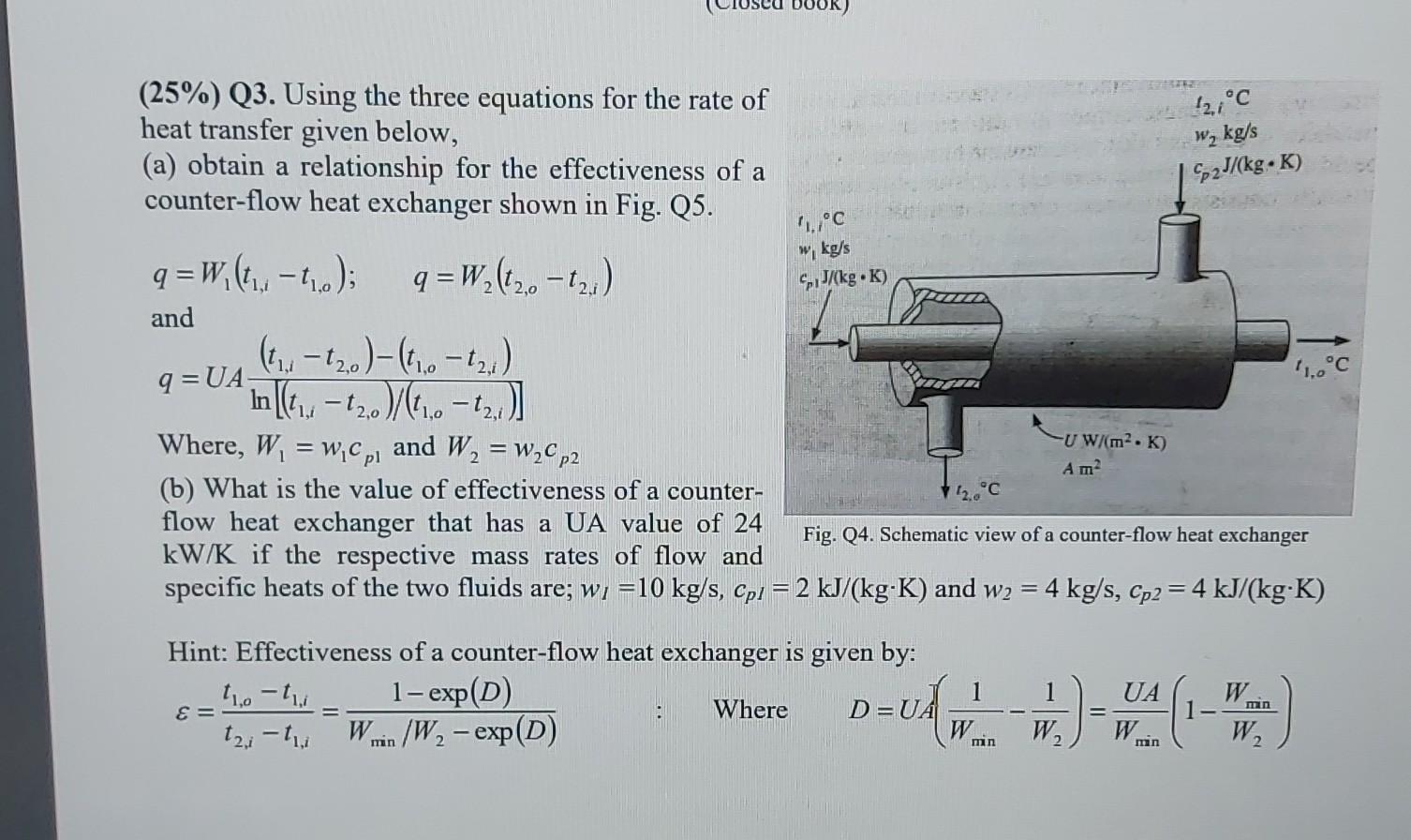 (25%)Q3. Using the three equations for the rate of | Chegg.com