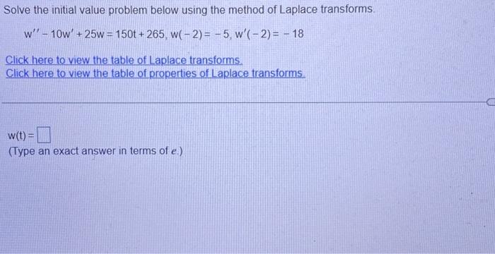 Solved Solve the initial value problem below using the | Chegg.com