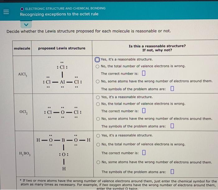 Solved ELECTRONIC STRUCTURE AND CHEMICAL BONDING Recognizing | Chegg.com