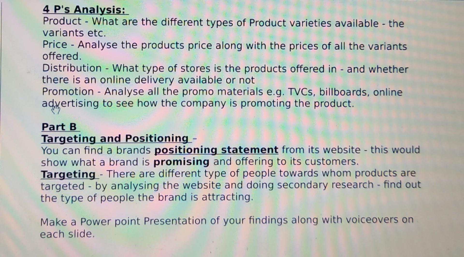 Project 30% of Grade Brand Analysis You need to | Chegg.com