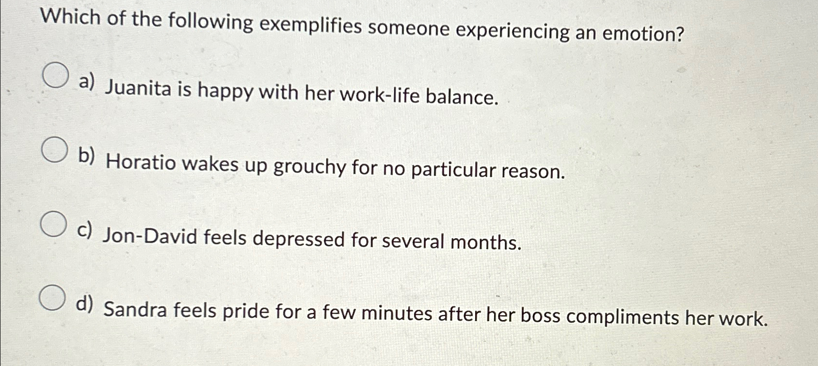 Solved Which of the following exemplifies someone | Chegg.com