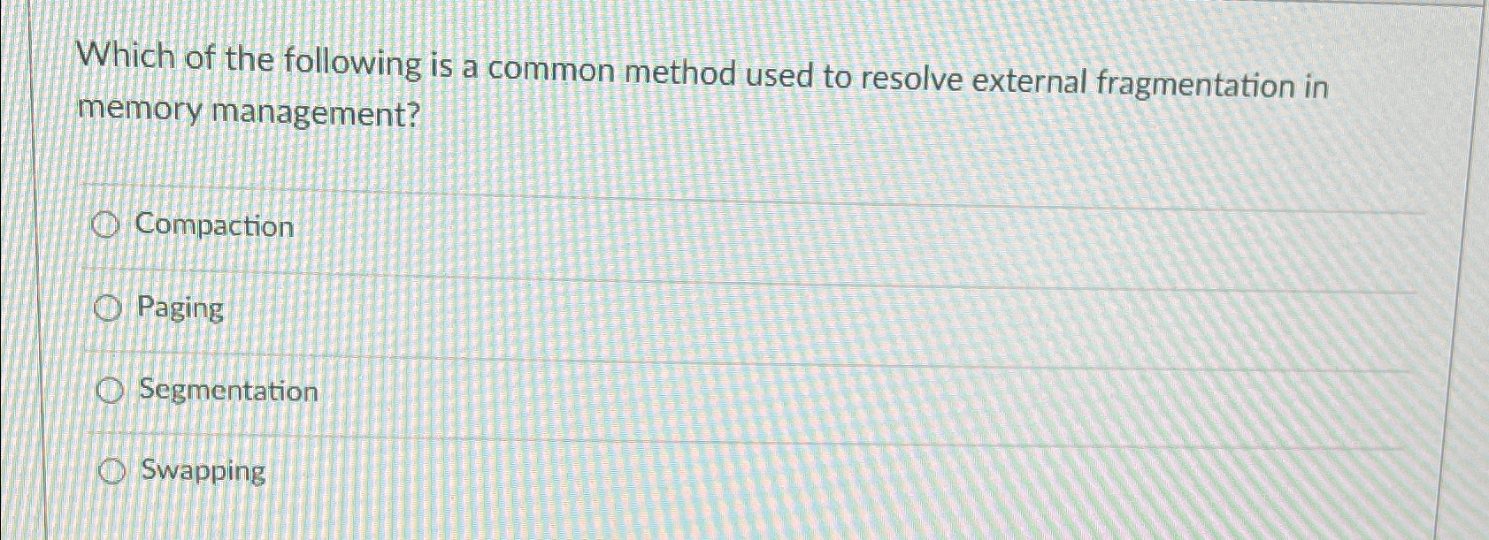 Solved Which of the following is a common method used to | Chegg.com