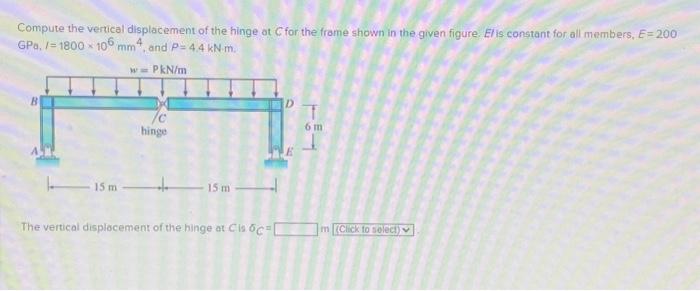 Solved Compute the vertical displacement of the hinge at C | Chegg.com