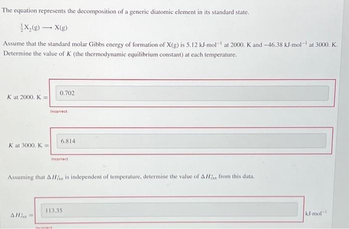 Solved The equation represents the decomposition of a | Chegg.com