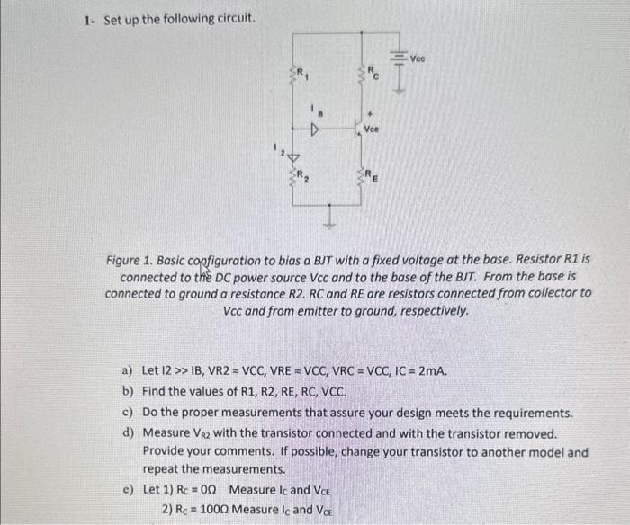 Solved 1- Set up the following circuit. Figure 1. Basic | Chegg.com