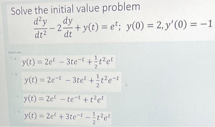 Solved Solve the initial value problem | Chegg.com
