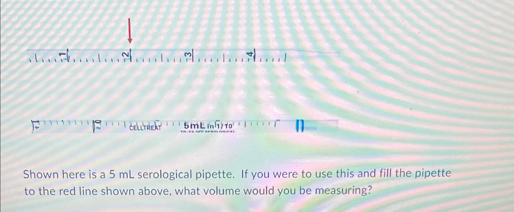 Solved Shown here is a 5mL ﻿serological pipette. If you were | Chegg.com