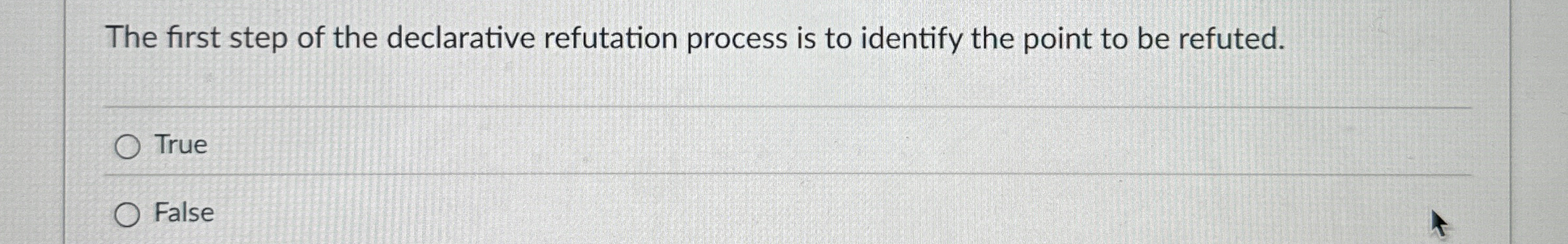 Solved The first step of the declarative refutation process | Chegg.com
