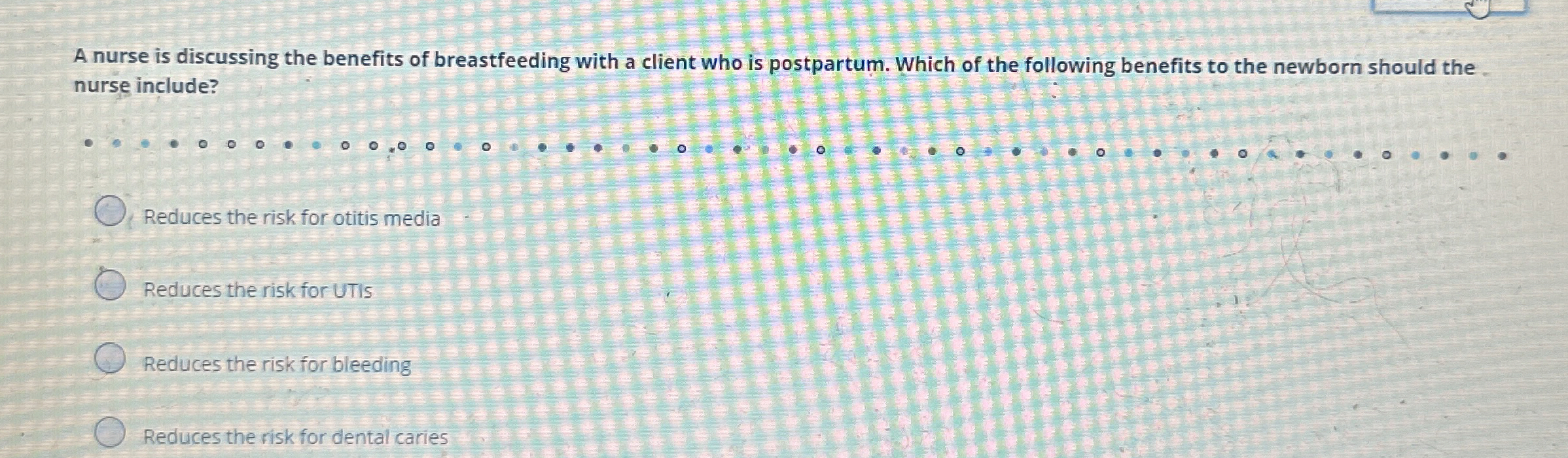 Solved A nurse is discussing the benefits of breastfeeding | Chegg.com