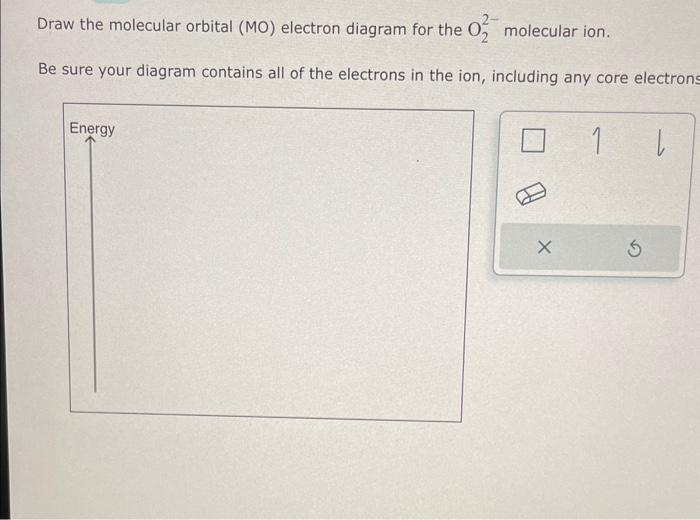 Solved Draw the molecular orbital (MO) electron diagram for | Chegg.com