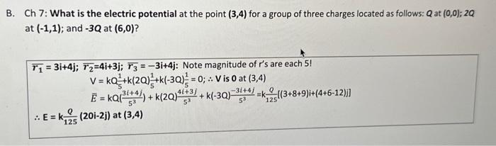 Solved Ch 7: What is the electric potential at the point | Chegg.com