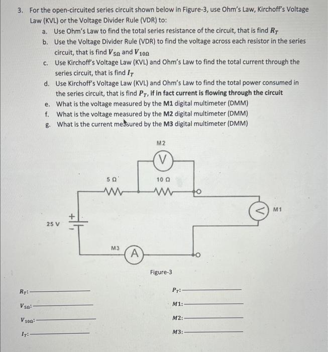 Solved 3. For the open-circuited series circuit shown below | Chegg.com