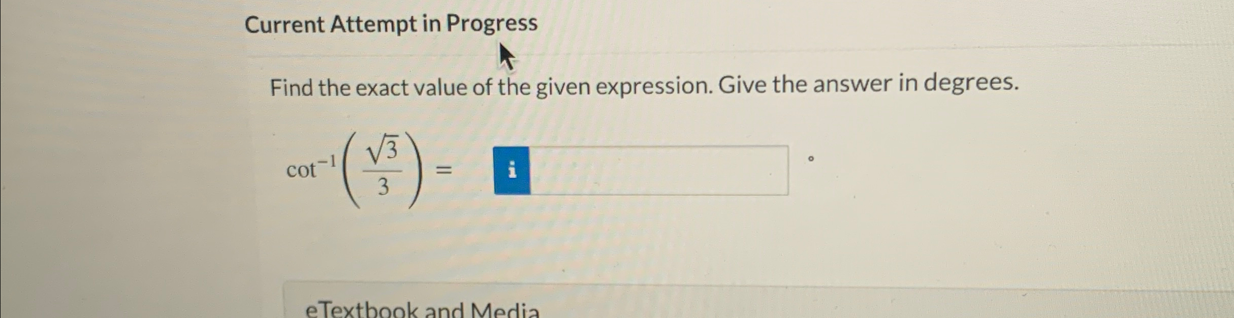 Solved Current Attempt in ProgressFind the exact value of | Chegg.com