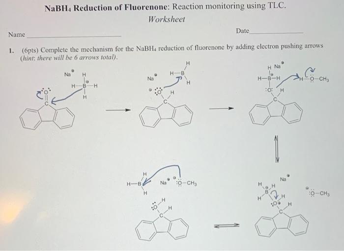 Solved NaBH, Reduction of Fluorenone: Reaction monitoring | Chegg.com