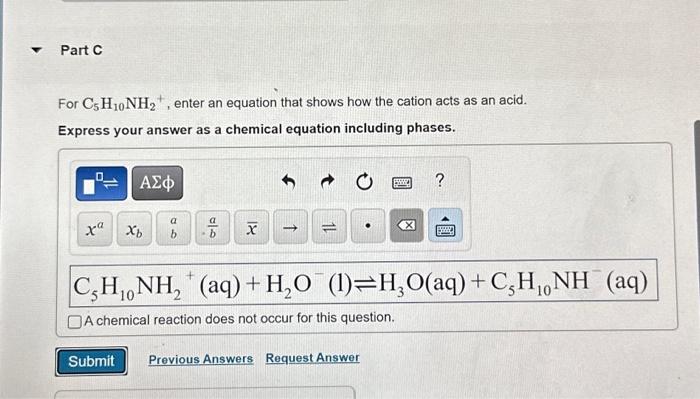 Solved For Fe3+, enter an equation that shows how the cation | Chegg.com