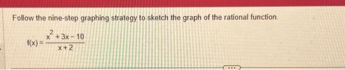 Follow the nine-step graphing strategy to sketch the | Chegg.com