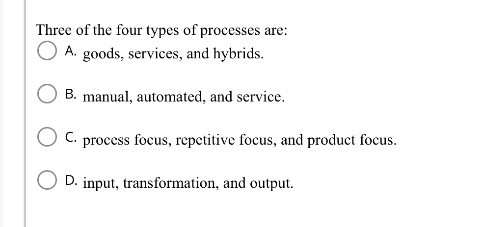 High Quality SOLUTION Three of the four types of processes are:A ...