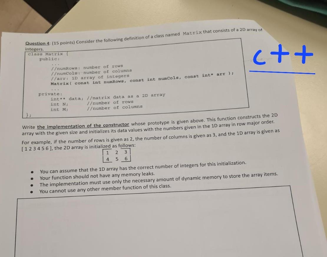 Solved Question 4: (15 points) Consider the following | Chegg.com