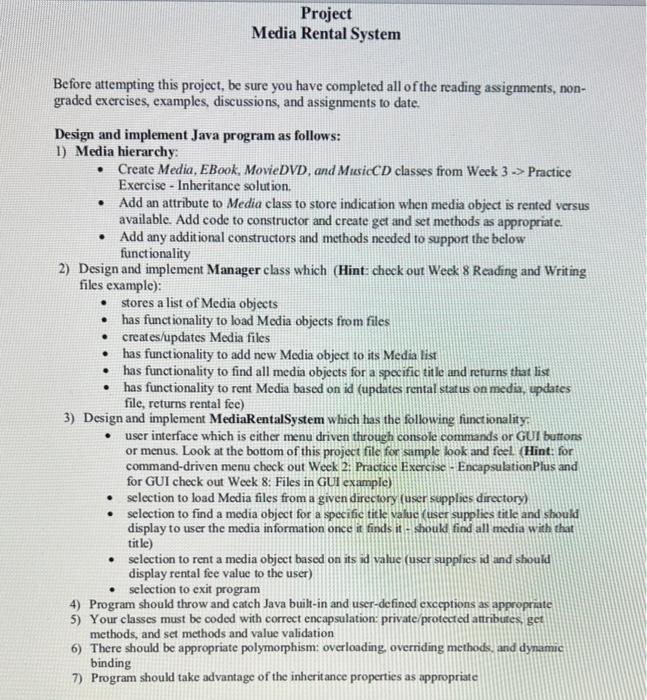 Solved Before attempting this project, be sure you have | Chegg.com