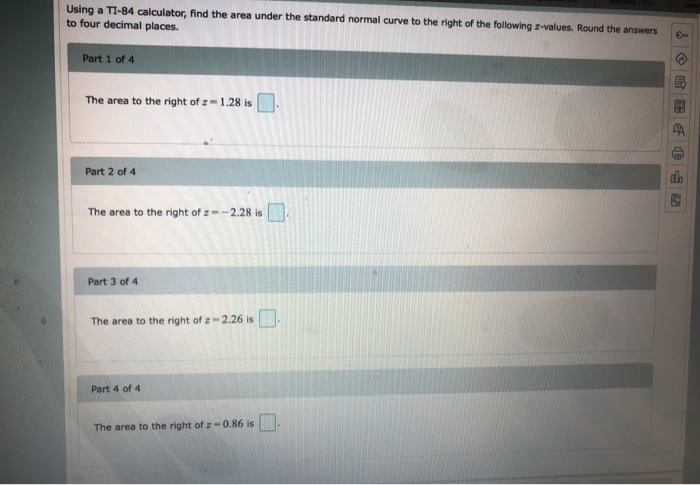 Solved Using a TI-84 calculator, find the area under the | Chegg.com