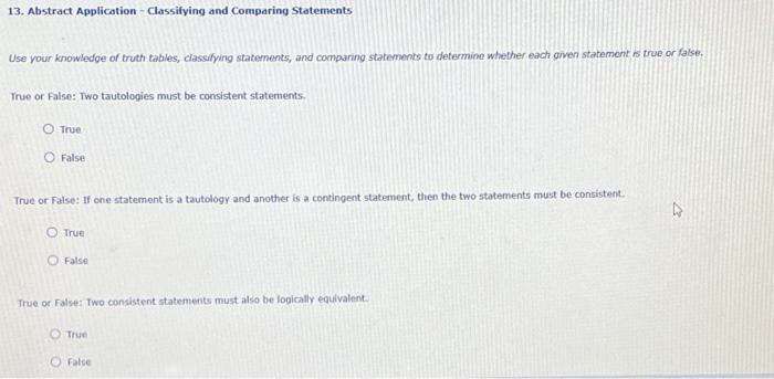 Use your knowledge of truth tables, classifying | Chegg.com