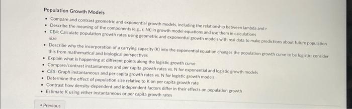 Solved Population Growth Models Compare And Contrast