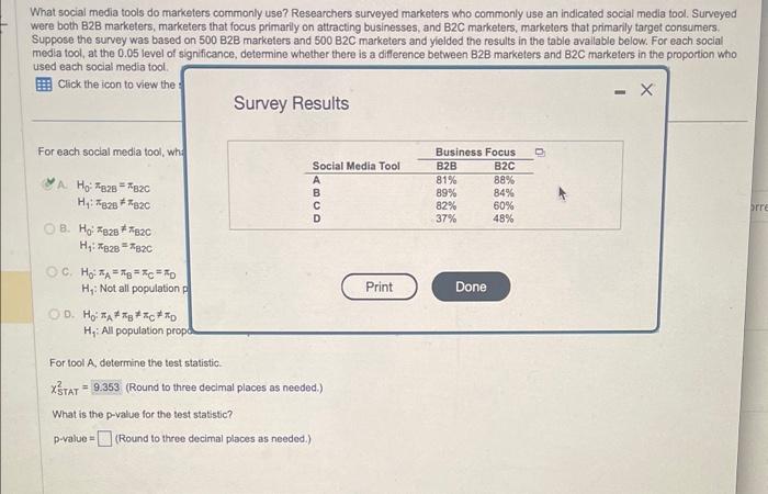 Solved find the X2 stats and P value for all the tools from | Chegg.com