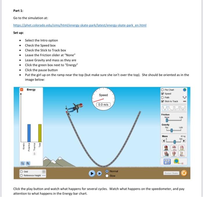 Solved Part 1: Go to the simulation at: | Chegg.com