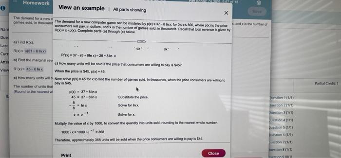 Solved 13 3 and the number of Homework View an example | All | Chegg.com