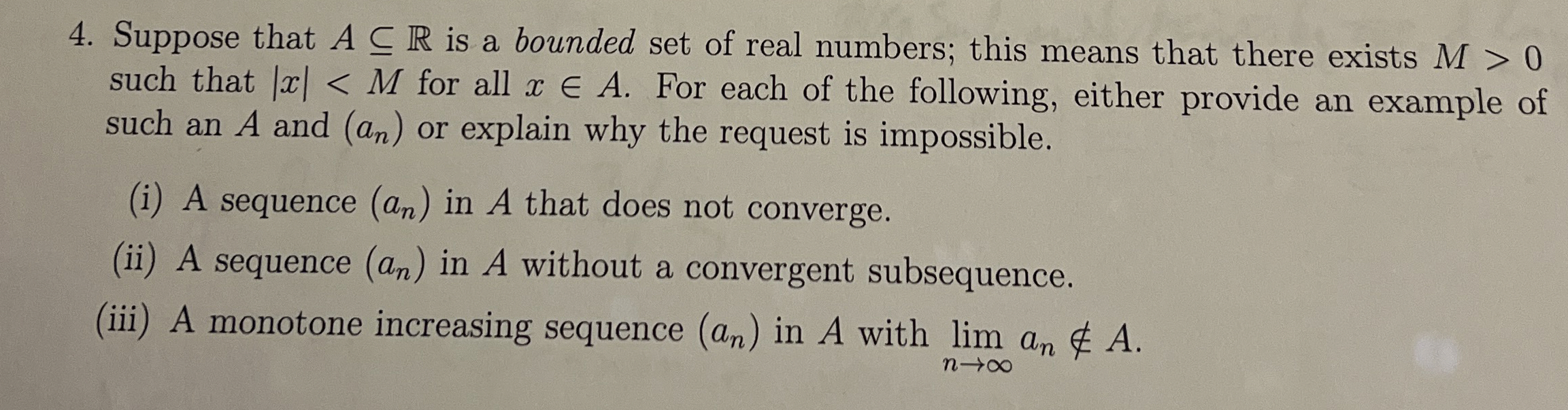 Solved Suppose that AsubeR is a bounded set of real numbers; | Chegg.com
