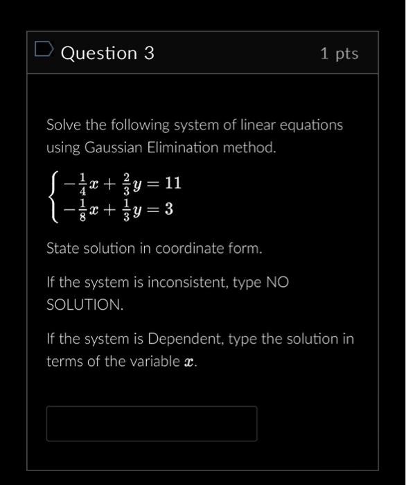 Solved Solve the following system of linear equations using | Chegg.com