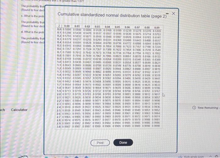 Solved (Round to four deci c. What is the prob Cumulative | Chegg.com