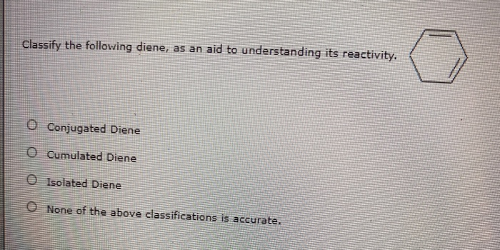 Solved Classify the following diene, as an aid to | Chegg.com