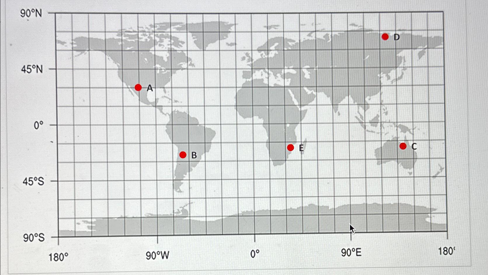 Solved what is the latitude for the point "B?" | Chegg.com