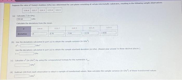 Solved (a) Calculate xˉ(log copar). Calculate the deviations | Chegg.com
