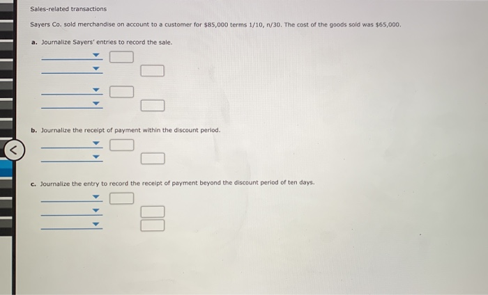 Solved Sales-related transactions Sayers Co. sold | Chegg.com