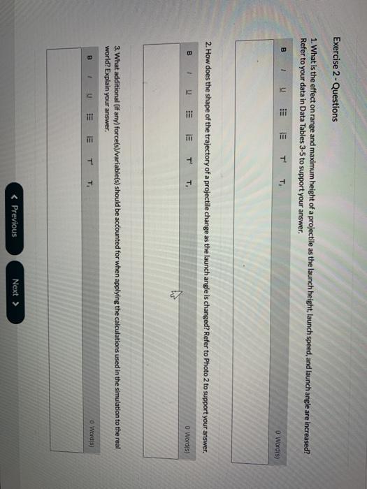 Solved Exercise 2 - Questions 1. What is the effect on range | Chegg.com